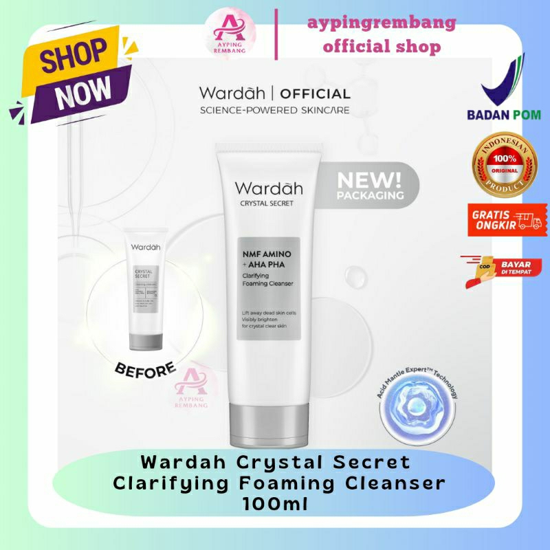 Jual Wardah Crystal Secret NMF Amino + AHA PHA Clarifying Foaming ...