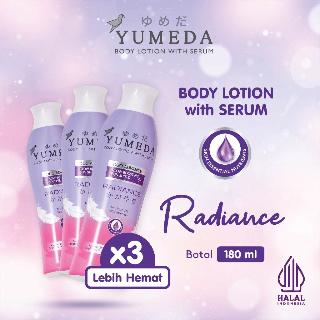 Jual YUMEDA Body Lotion With Serum Radiance Bottle 180mL (3 pcs ...