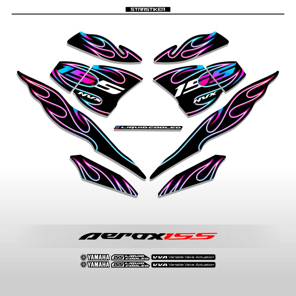 Jual STRIPING AEROX NEW V2 MOTIF 12 TRIBAL FIRE HOTWHELLS API /155 ...