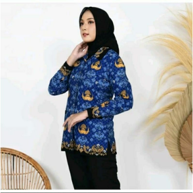 Jual Seragam KORPRI wanita furing & non furing full size LD 92cm - LD 150cm jumbo | Shopee Indonesia