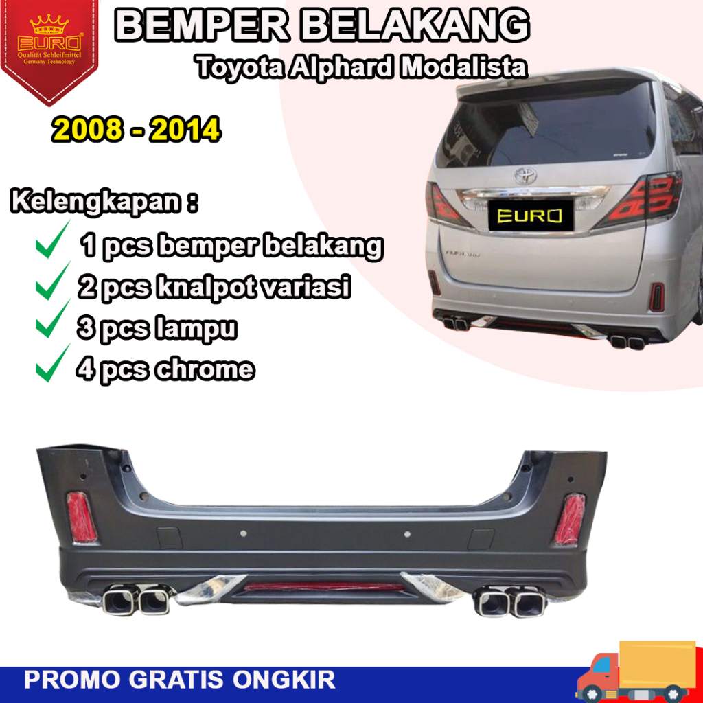 Jual Bemper belakang Toyota Alphard Vellfire 2009-2014 Rear Bumper ...