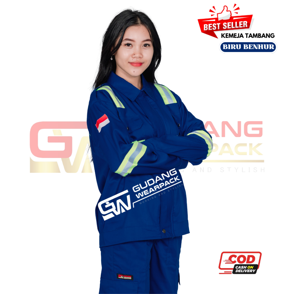 Jual WEARPACK ATASAN Warna BIRU BENHUR (Kemeja/Atasan/Wearpack Safety ...