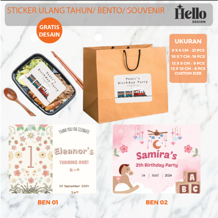 Jual (FREE CUSTOM )Stiker Ulang Tahun Anak Custom Chromo Label Snack ...