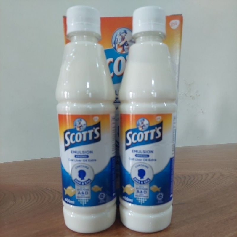 Jual scotts emulsion original/cod liver oil extra 400mlx2btl | Shopee ...