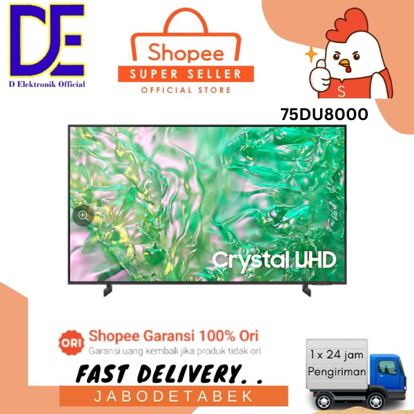 Jual Led Samsung 75DU8000 75" DU8000 Crystal UHD DU8000 4K Smart TV (2024) | Shopee Indonesia