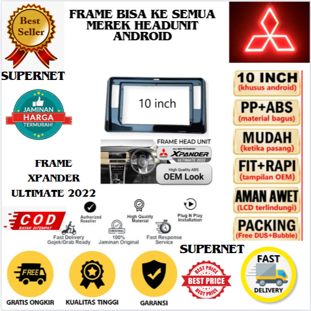Jual Frame 10 inch Mitsubishi Xpander Ultimate 2022 UV | Shopee Indonesia