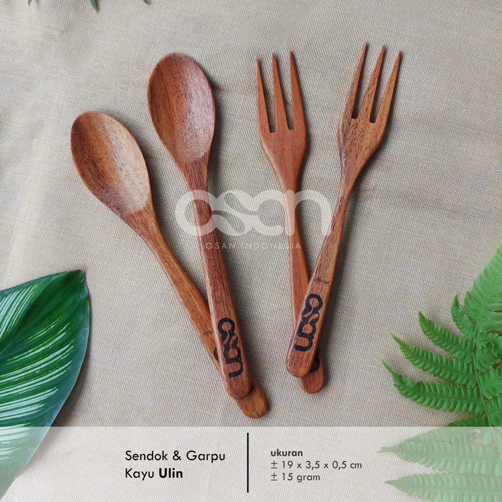 Jual Sendok Garpu Kayu Ulin Osan Indonesia | Shopee Indonesia