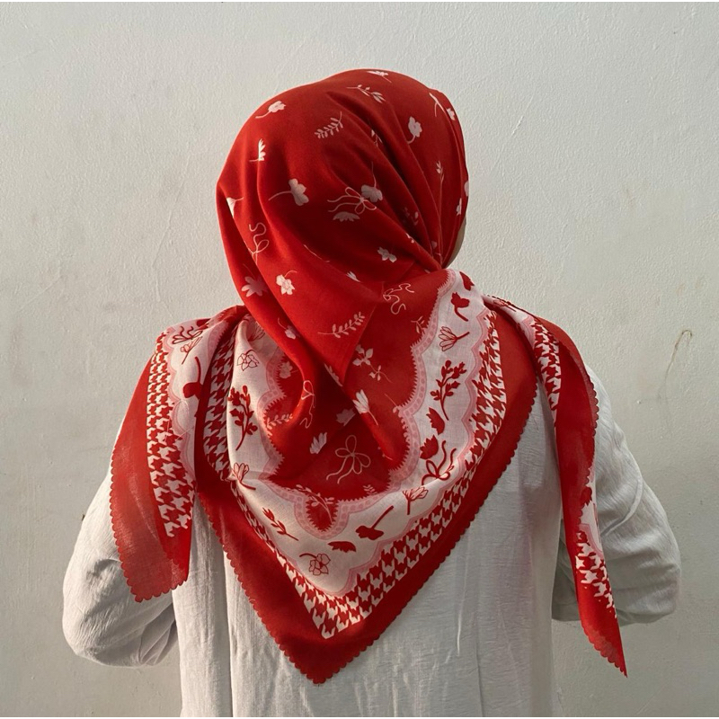 Jual HIJAB KEMERDEKAAN VOAL MOTIF EDISI MERAH PUTIH/HIJAB MERAH PUTIH ...