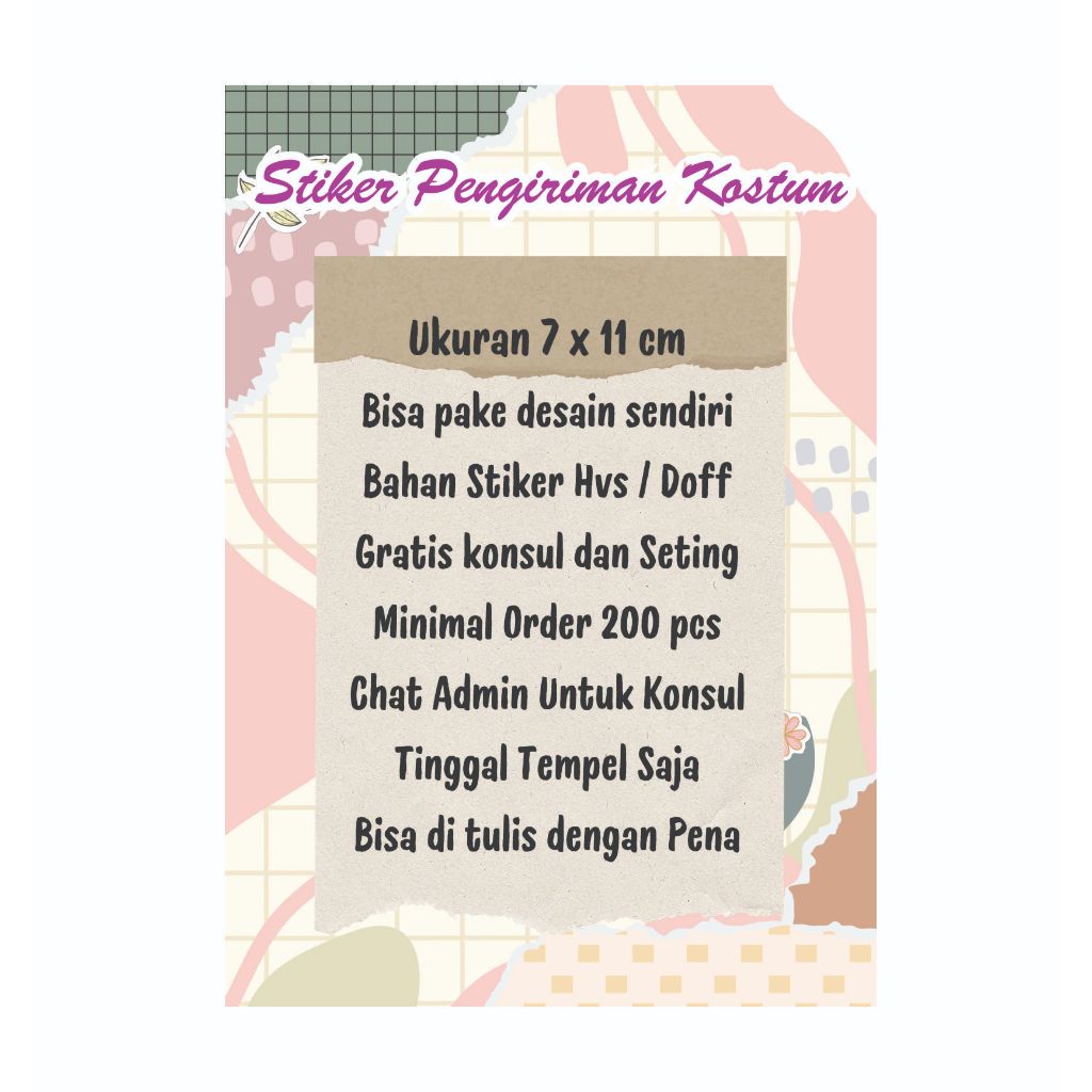 Jual CETAK STIKER LABEL PENGIRIMAN OLSHOP/STICKER LABEL RESI/STIKER ...