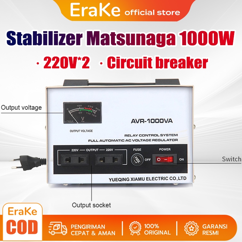Jual Stabilizer Matsunaga 1000watt Stavol Svc 1000N Inverter 1000 Watt Power Inverter DC Ke AC ...