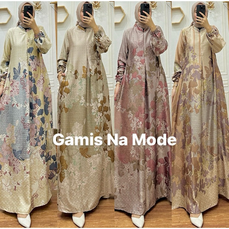 Jual Bunga Cantik Dress // Gamis Bahan Silk Premium 2024 // Ready ...