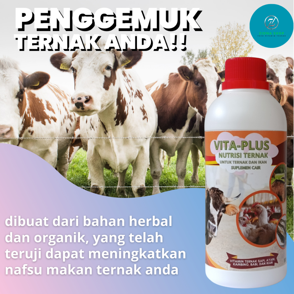 Jual VITAPLUS Suplemen Ternak Untuk penggemukan Sapi Vitamin Ternak ...