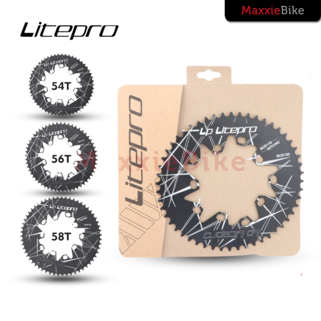 Jual LITEPRO Single Chainring Oval Double BCD 110 130 Sepeda Lipat ...