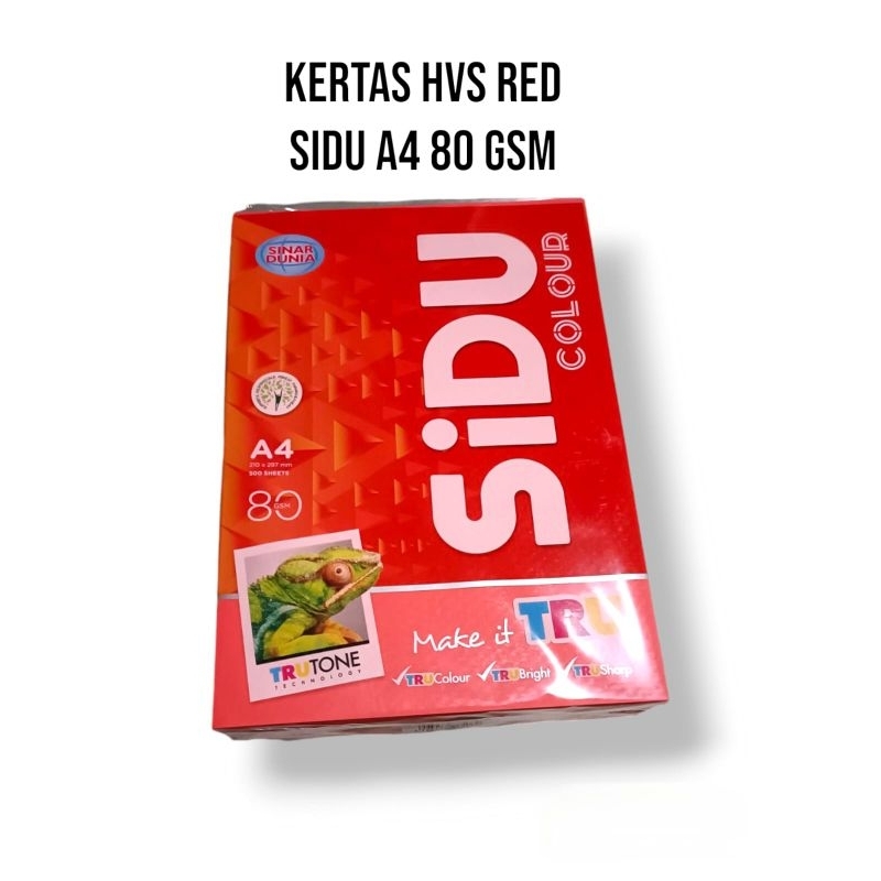 Jual kertas hvs warna merah sidu A4 80 g ( 500 lembar) | Shopee Indonesia
