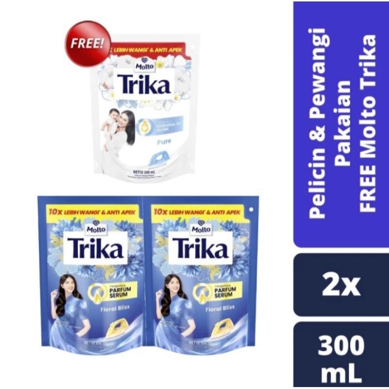 Jual Molto Trika Floral Bliss 300 ml Isi 2 (Free Trika Pure 300 ml ...