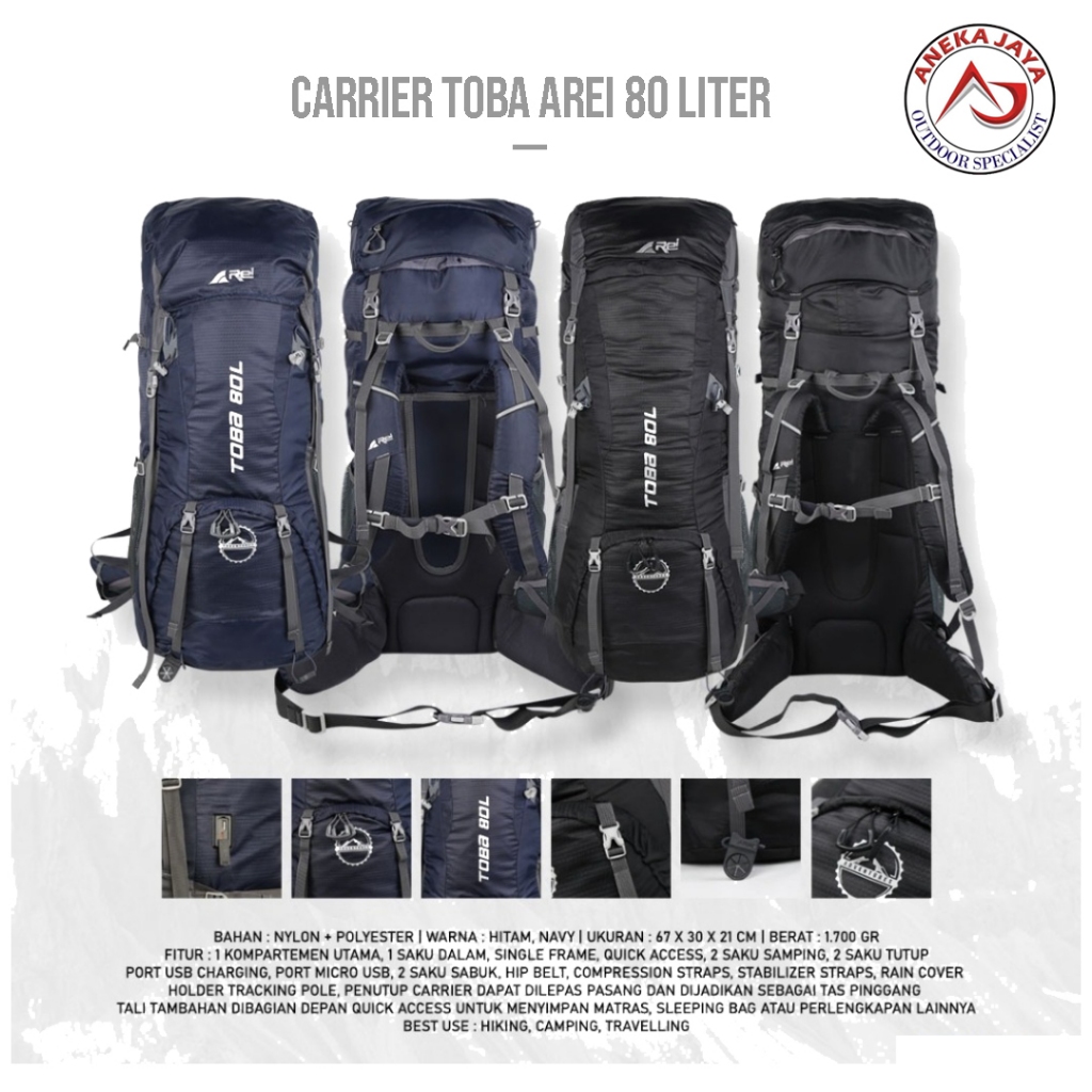 Jual CARRIER AREI TOBA 80 LITER | Shopee Indonesia