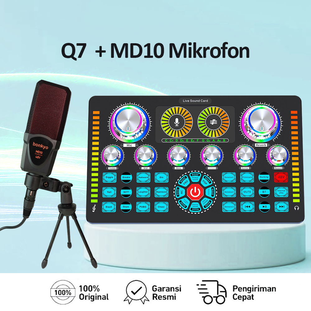 Jual Mixer kartu suara langsung Q7+MD10 baru 48V OTG ponsel komputer ...