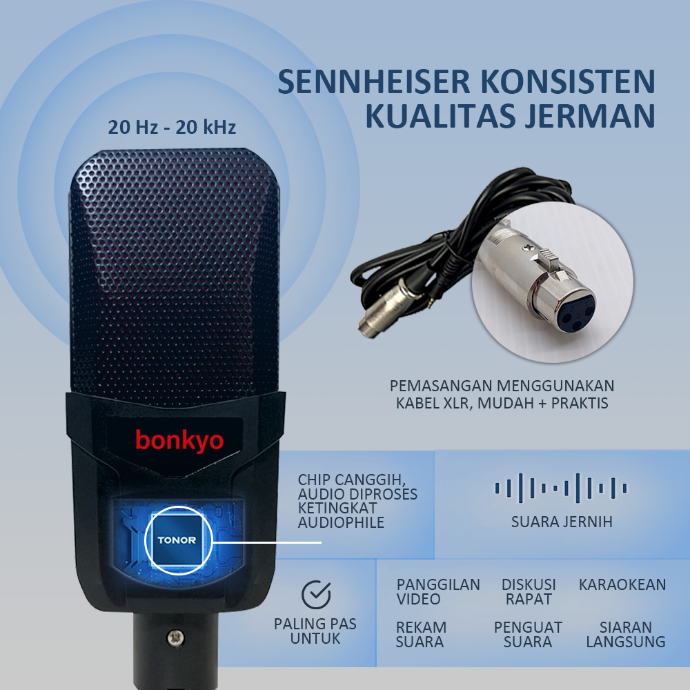 Jual Bonkyo M996/M999 Microphone condenser microphone 3.5mm live ...