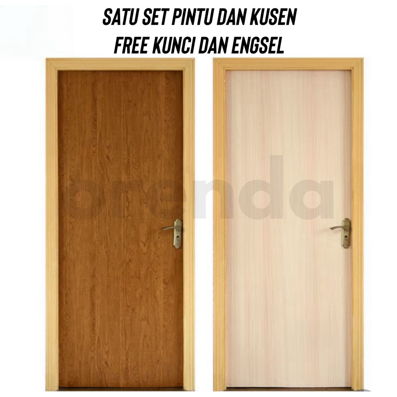 Jual PINTU MINIMALIS HDF/TRIPLEK SET KUSEN ALMINI FREE HENDLE KUNCI DAN ...
