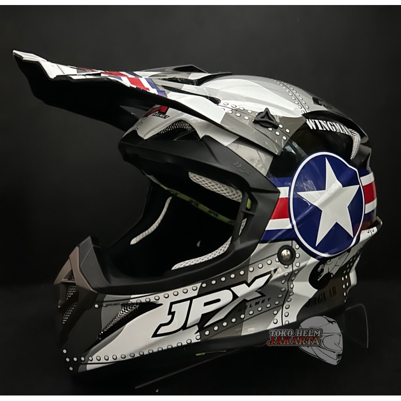 Jual Helm cross Fox 1 X30 Super Black JPX Helmet | Shopee Indonesia