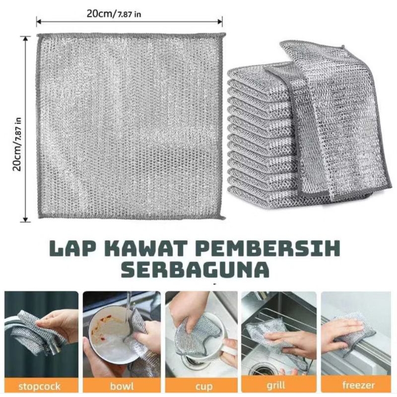 Jual Kain Lap Dapur Bahan Kawat Kain Lap Serba Guna Kain Sikat Cuci ...