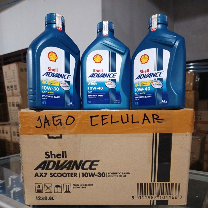 Jual Oli Motor Matic Scooter 4T Shell Advance AX7 10W-30/10W-40 0,8 L | Shopee Indonesia