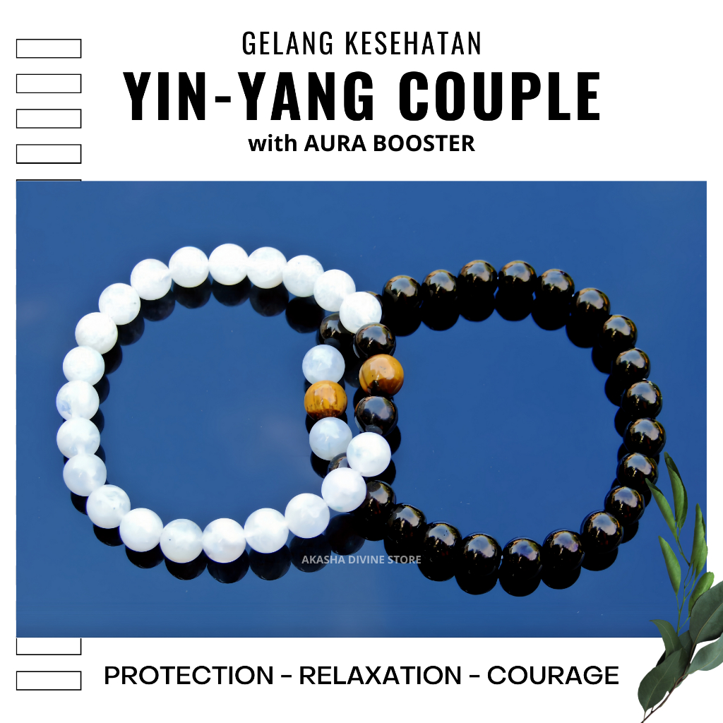 Jual Yin-Yang Couple Gelang Aura Kesehatan Batu Alam Akik Asli Positive ...