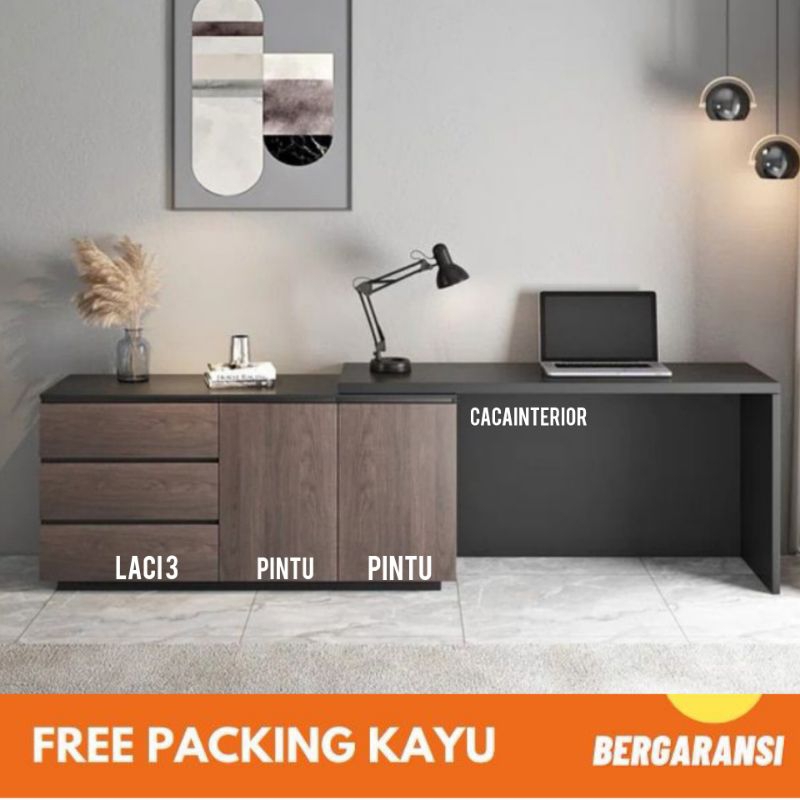Jual Drawer Meja Belajar Kekinian Terbaru Motif Serat Kayu , Ukuran 120 ...