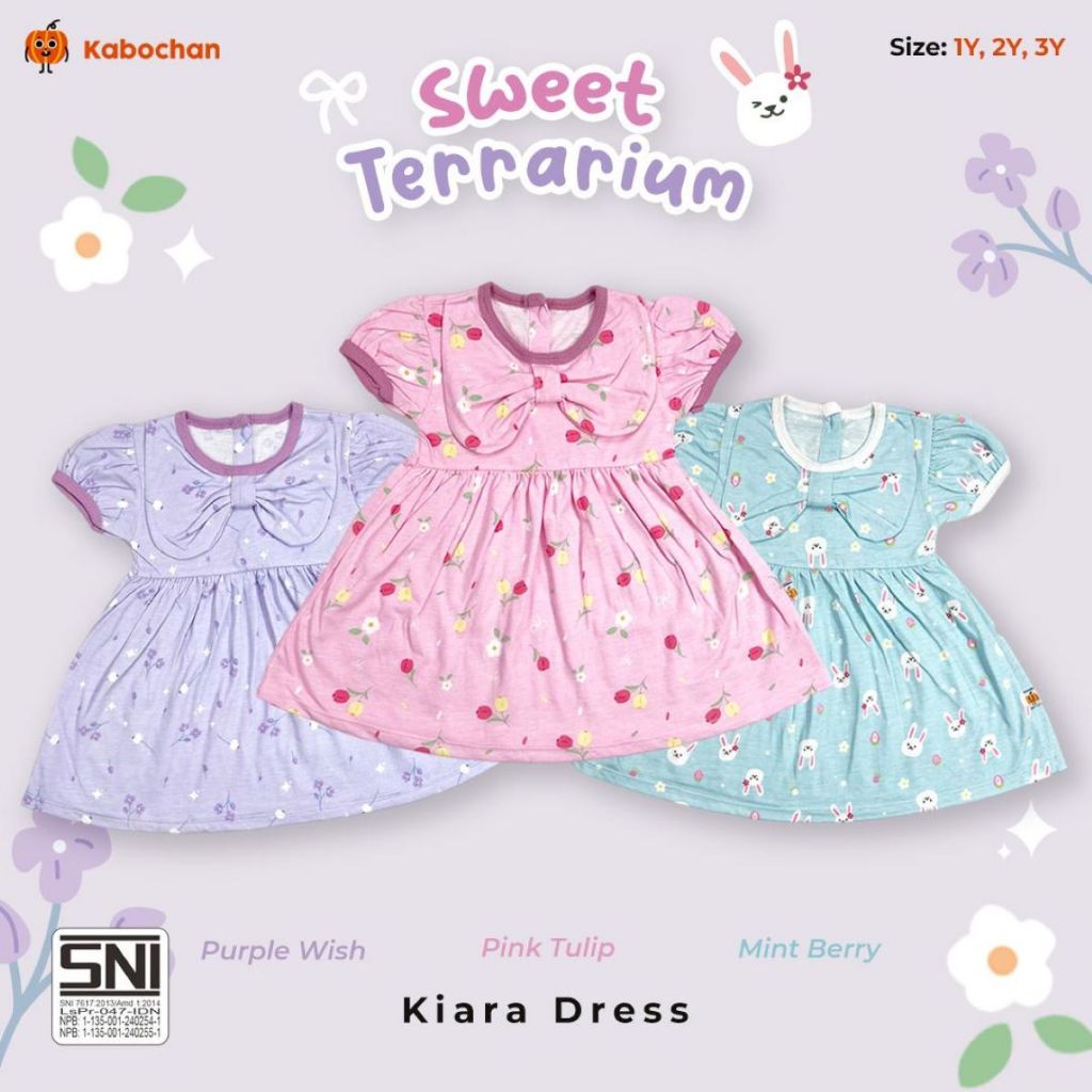 Jual 3PCS KIARA/MARIE DRESS KABOCHAN MOTIF // DRES ANAK KABOCHAN ...