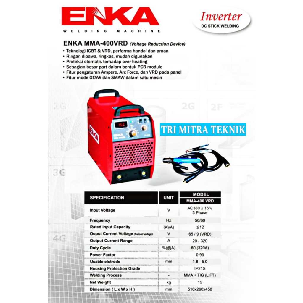 Jual MESIN TRAVO LAS ENKA MMA 400VRD | Shopee Indonesia