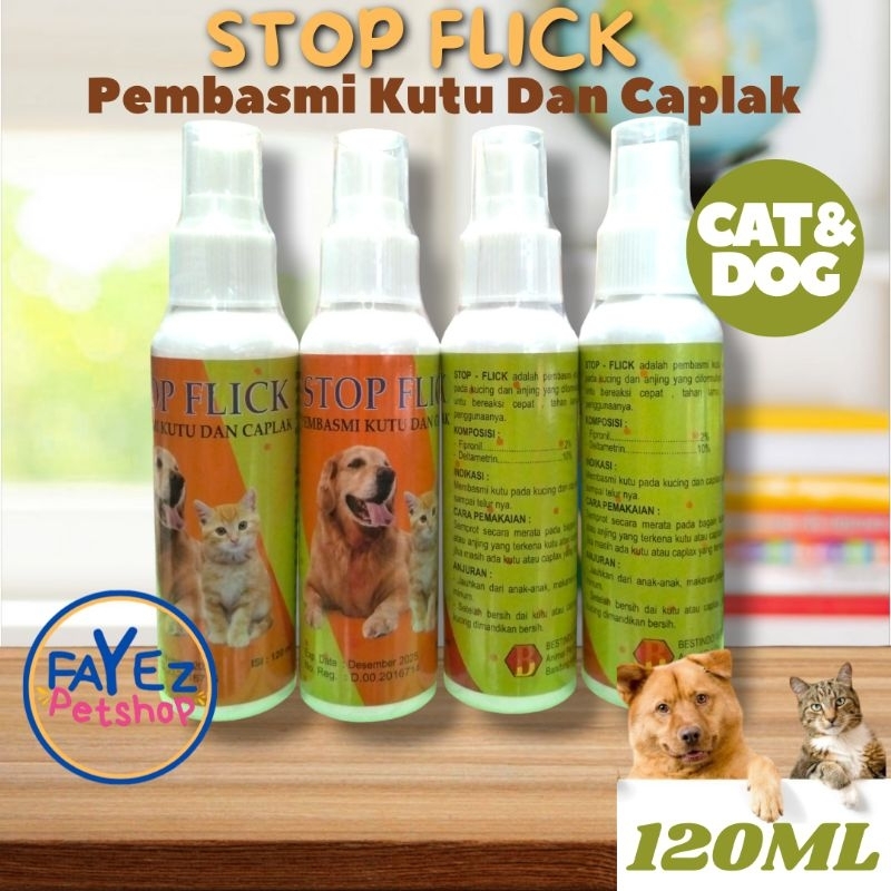 Jual Stop Flick Cat Dog 120ml ( Obat Spray Kutu Caplak Untuk Kucing Dan ...