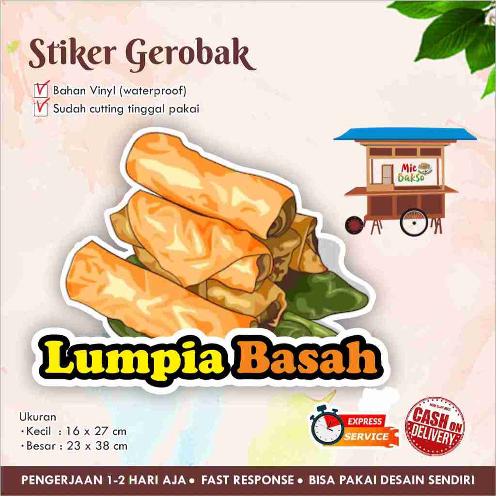 Jual STIKER KACA GEROBAK VINYL LUMPIA BASAH | Shopee Indonesia