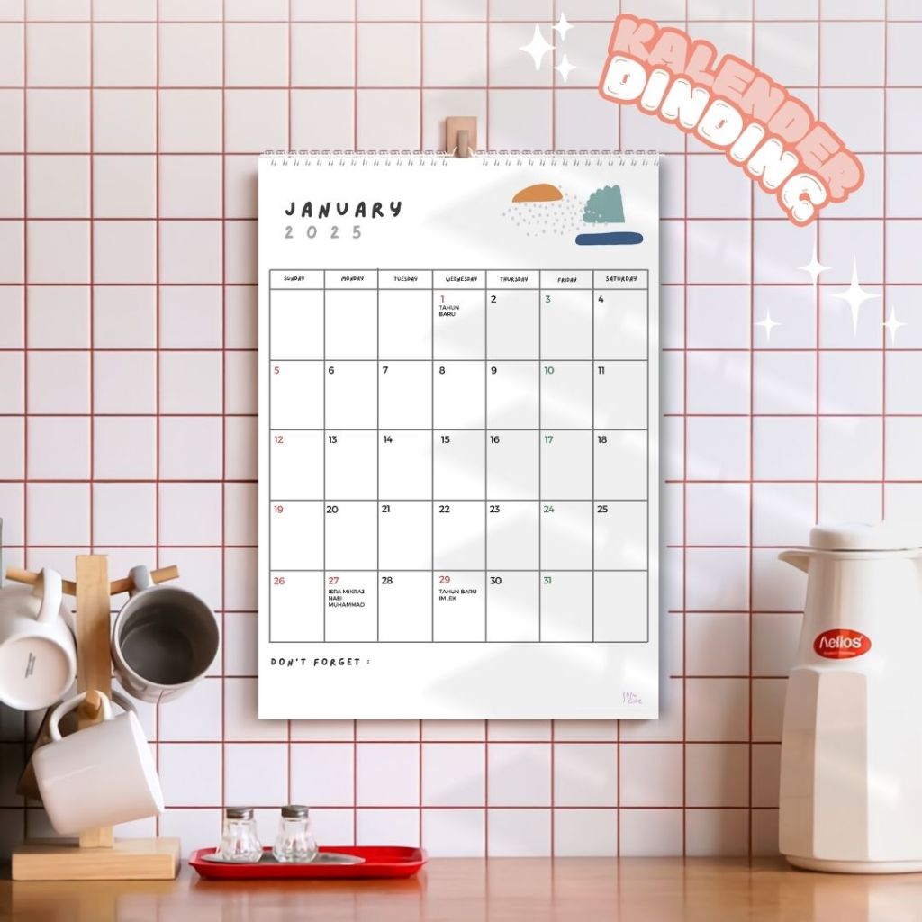 Jual Kalender Planner 2025 / 2026 - Kalender Dinding 2025 / 2026 - A3 ...
