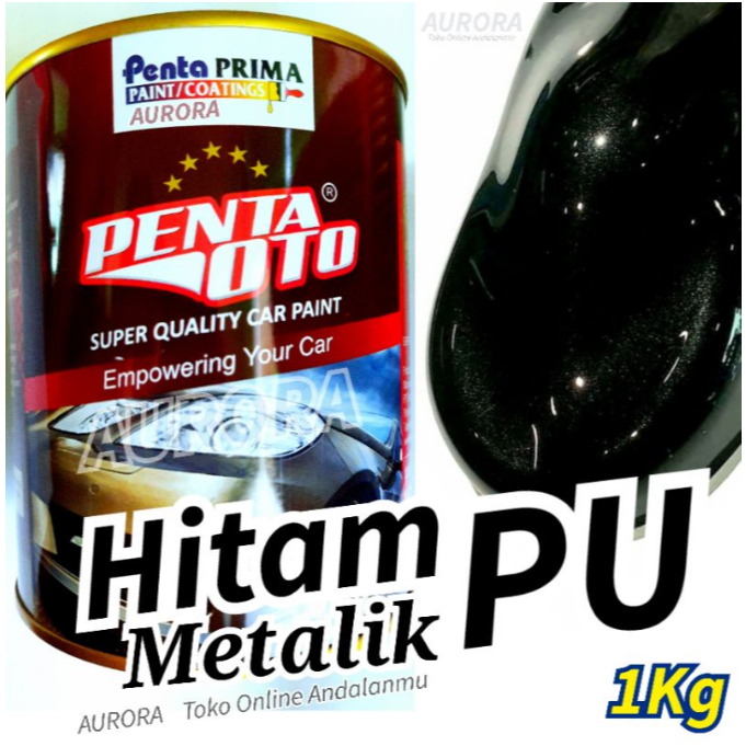 Jual Cat Hitam Metalik PU Penta Oto Black Mica X12 Metallic | Shopee ...