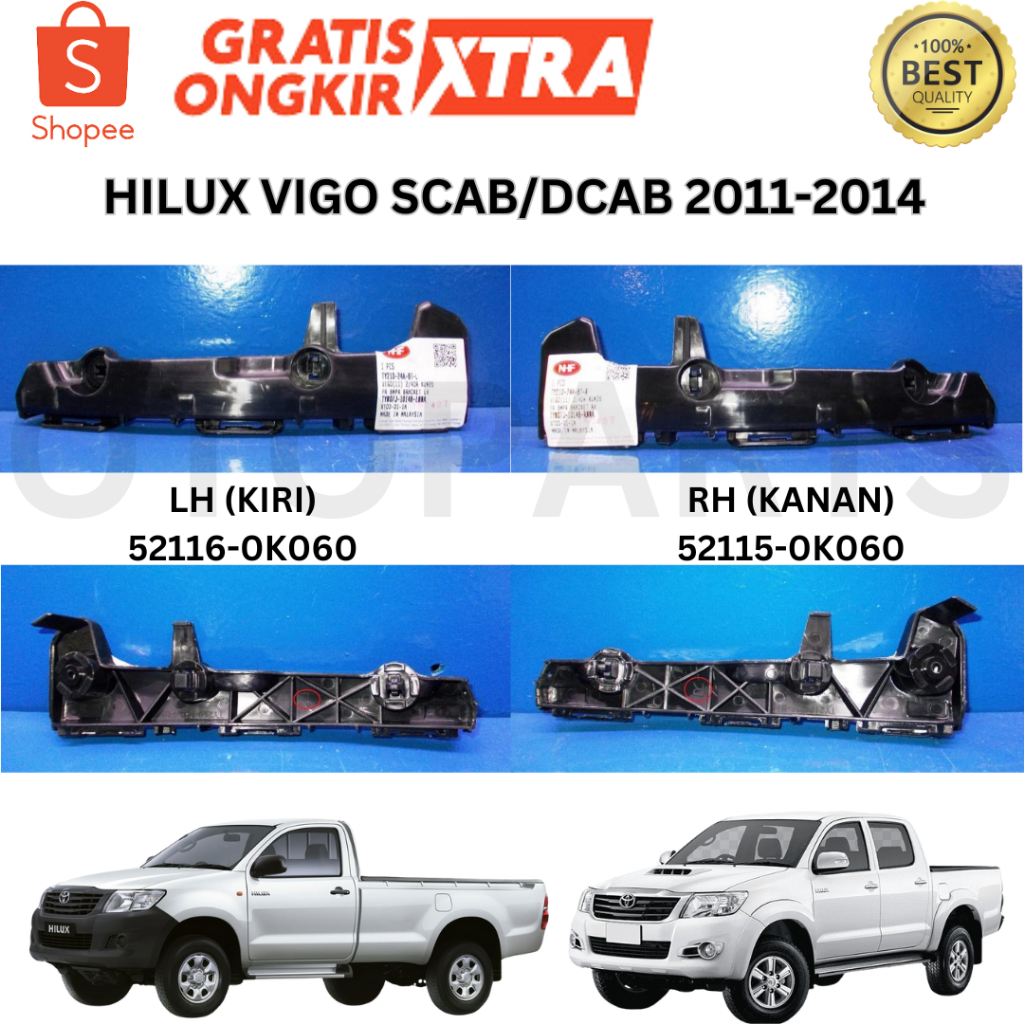 Jual BRACKET BREKET KLIP KANCINGAN BUMPER BEMPER DEPAN HILUX VIGO ...