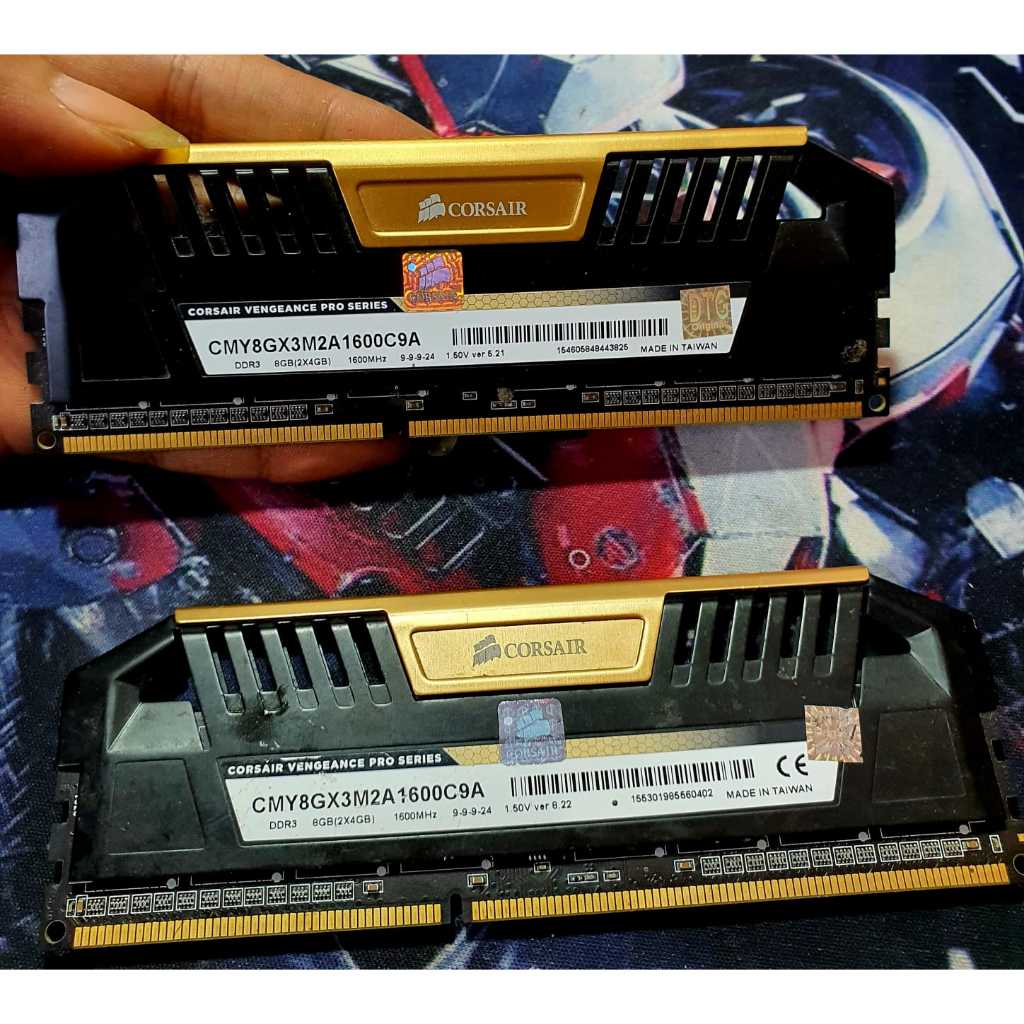 Jual RAM Komputer Gaming Corsair DDR3 DDR3L 8GB KIT 2x4GB 12800 1600MHZ ...