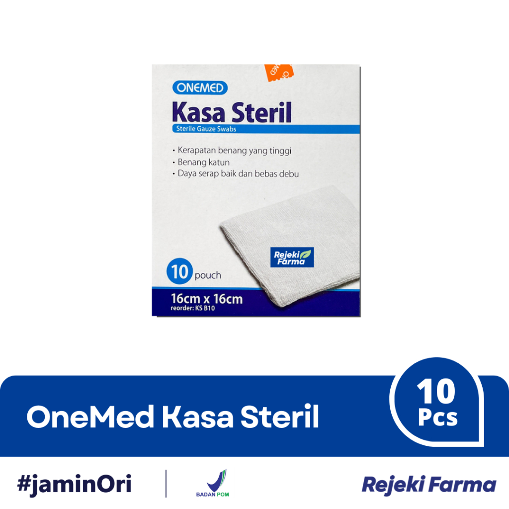 Jual OneMed Kasa Steril 16X16 cm 10 Pouch - One Med Kain Kasa 16cm X ...