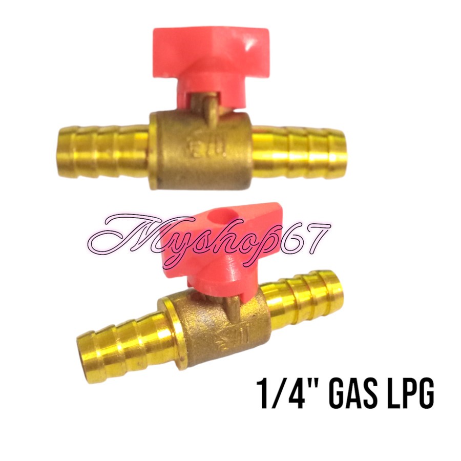 Jual Ball Valve Slang Gas LPG 1/4" inch MK Stop Kran Gas LPG | Shopee ...