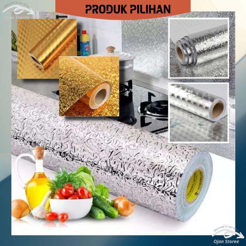 Jual PAKET HEMAT 3 ROL Wallpaper Sticker Dinding KITCHEN SET ALUMUNIUM ...