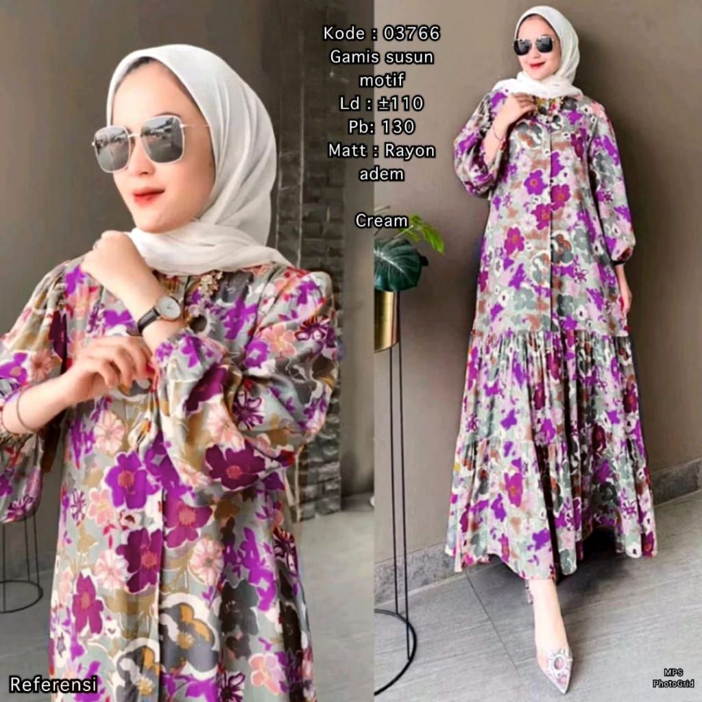 Jual GAMIS RAYON WANITA MOTIF TERBARU BUSUI FRIENDLY VIRAL MUSLIM ...