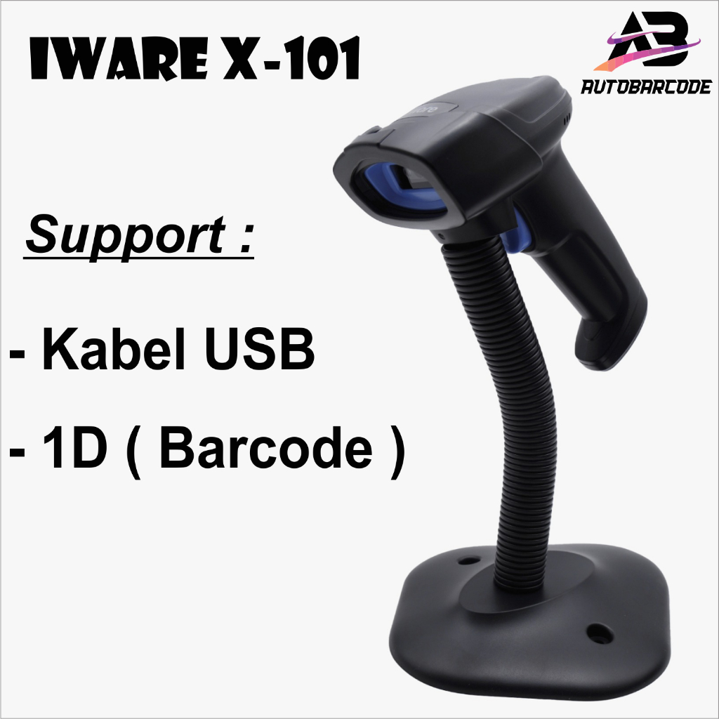 Jual Scanner Usb Iware X-101 1D Scan Barcode Minimarket Cafe Resto X101 101 Continous Autoscan ...