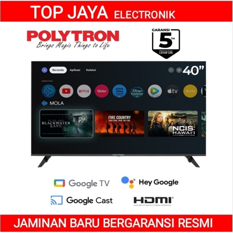 Jual LED TV POLYTRON 40 INCH SMART GOOGLE TV BARU BERGARANAI RESMI ...