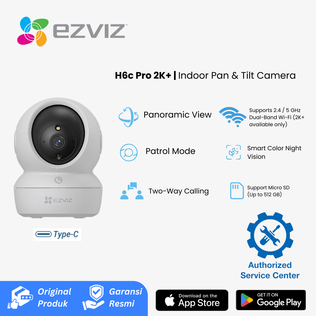 Jual EZVIZ CCTV H6C PRO 4MP 2K+ Smart Wifi Pan Tilt Camera Indoor | Shopee Indonesia
