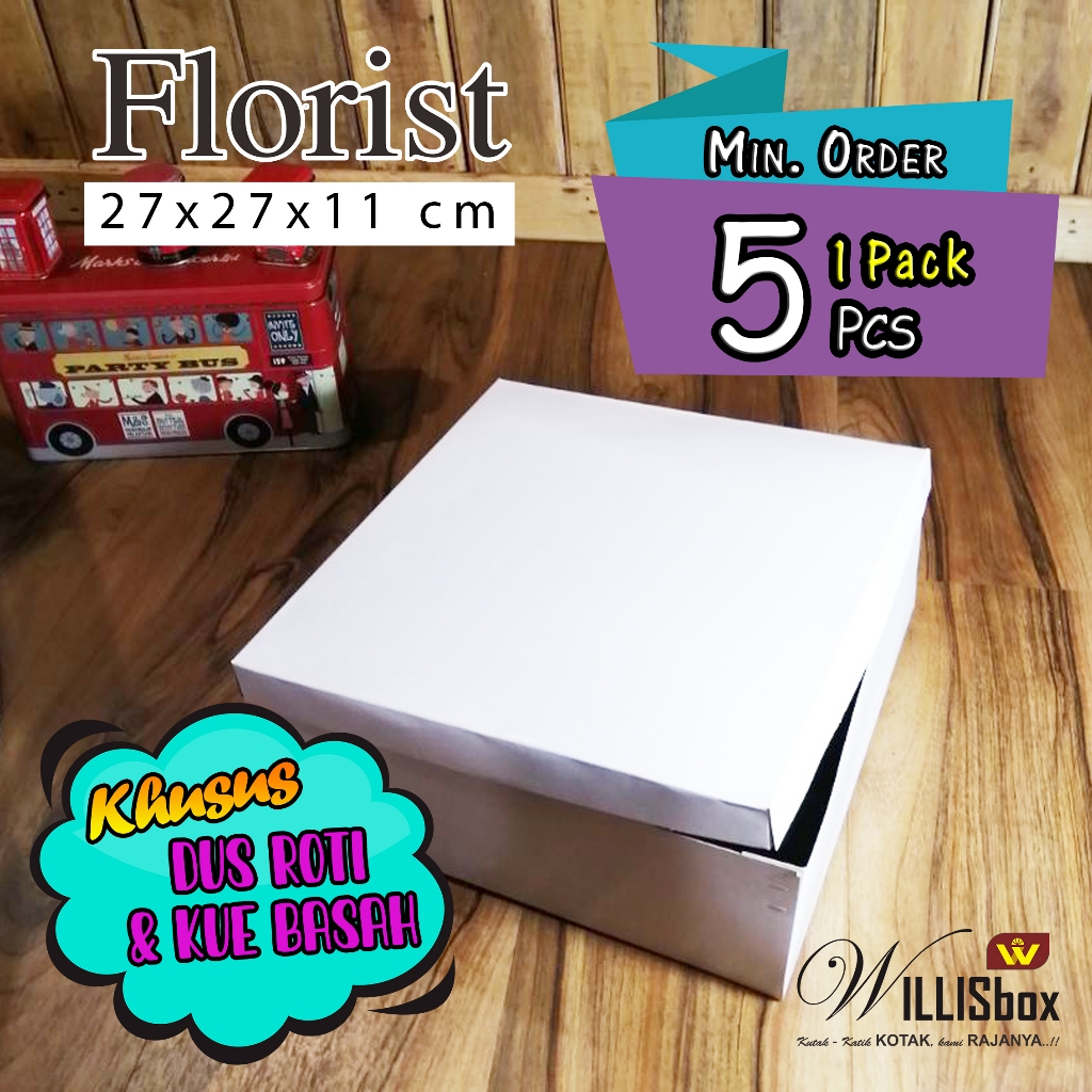 Jual Box Kue 27x27x11 TPSM XTRA Polos / Dus Kue Tart, Cake Box, Kotak ...