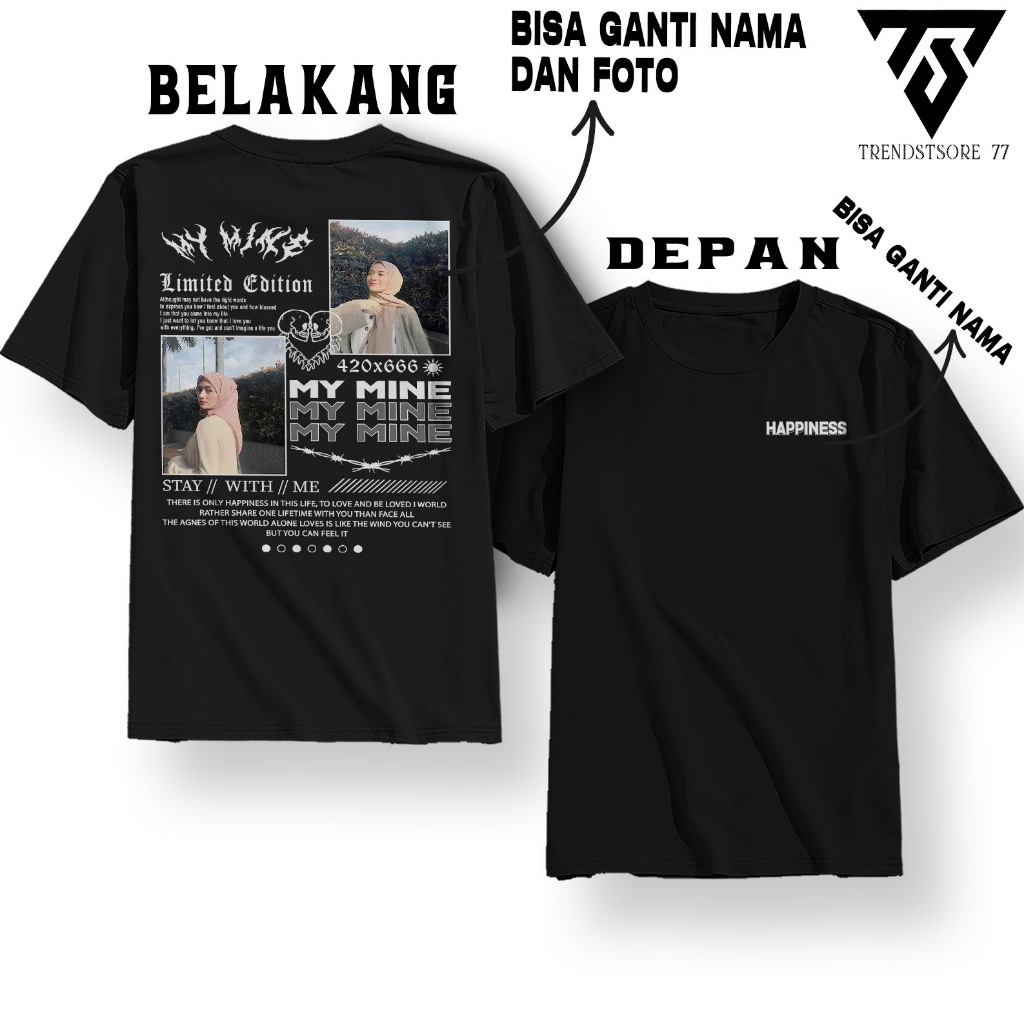 Jual Baju Kaos Sablon Custom Costum Foto Sendiri Pacar Couple Satuan ...