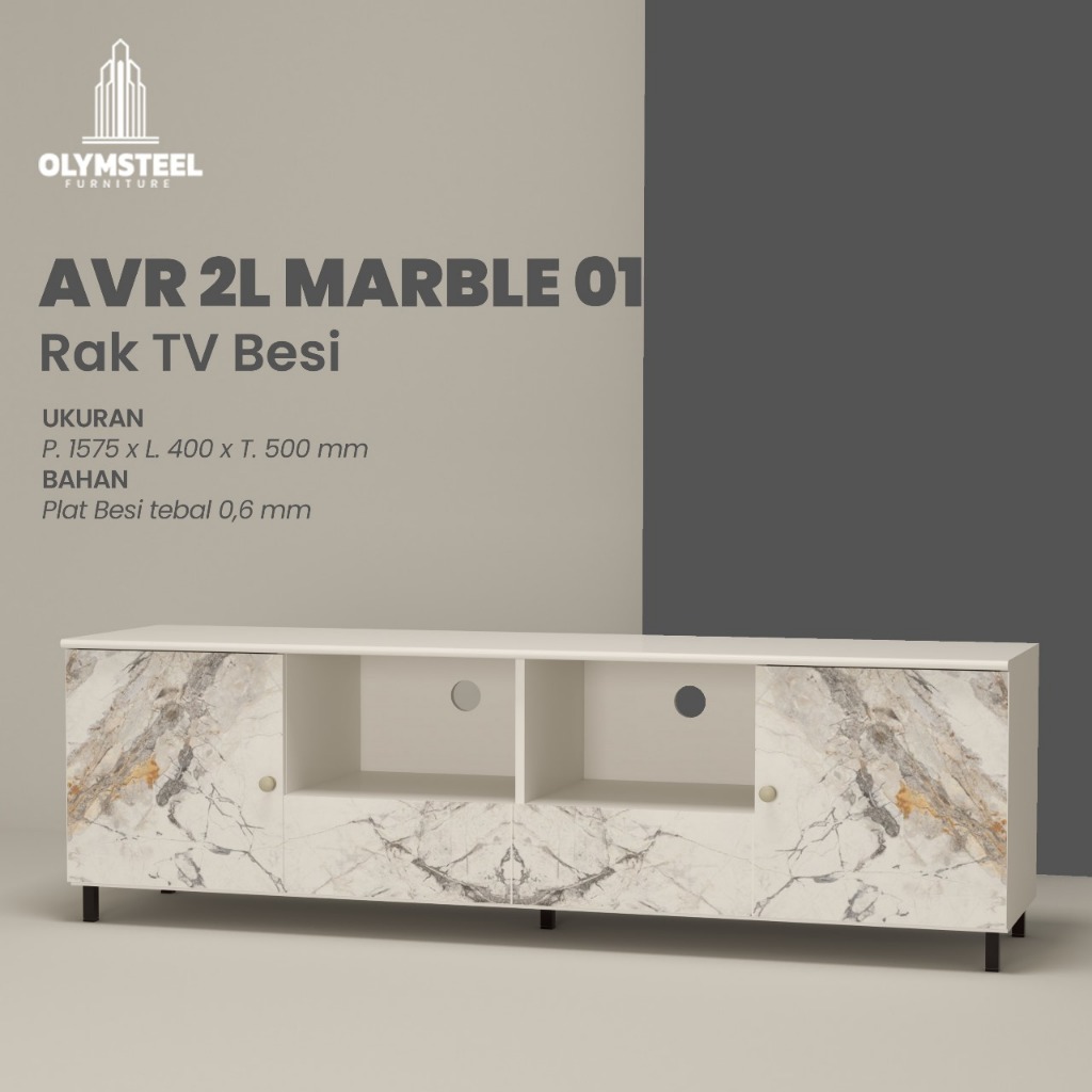 Jual Rak TV / Meja TV / Bufet TV Besi Serbaguna Olympic Steel AVR 2L | Shopee Indonesia