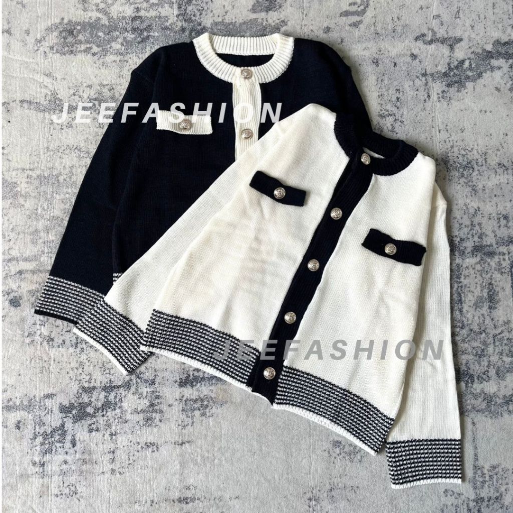 Jual Cardigan Knit SOFEA Crop top Atasan Rajut Wanita Kancing Gold Tebal Premium | Shopee Indonesia