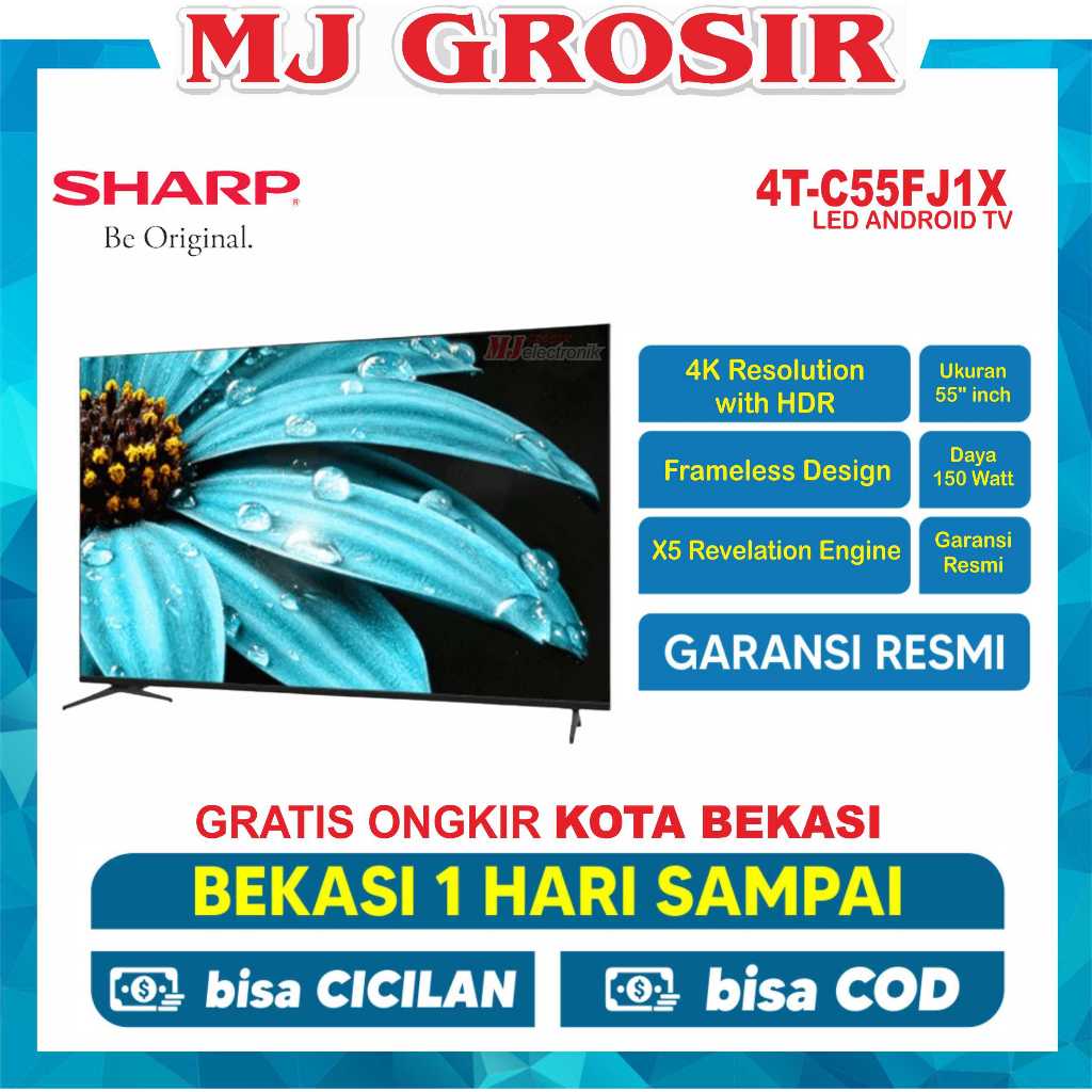 Jual LED TV SHARP 55" 4T-C 55 FJ1X 55 INCH ANDROID TV | Shopee Indonesia