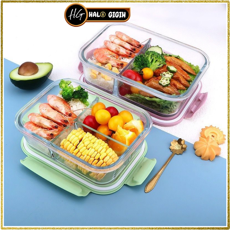 Jual {READY} Kotak Makan Lunch Box Kaca Kotak Tempat Penyimpanan Makan ...