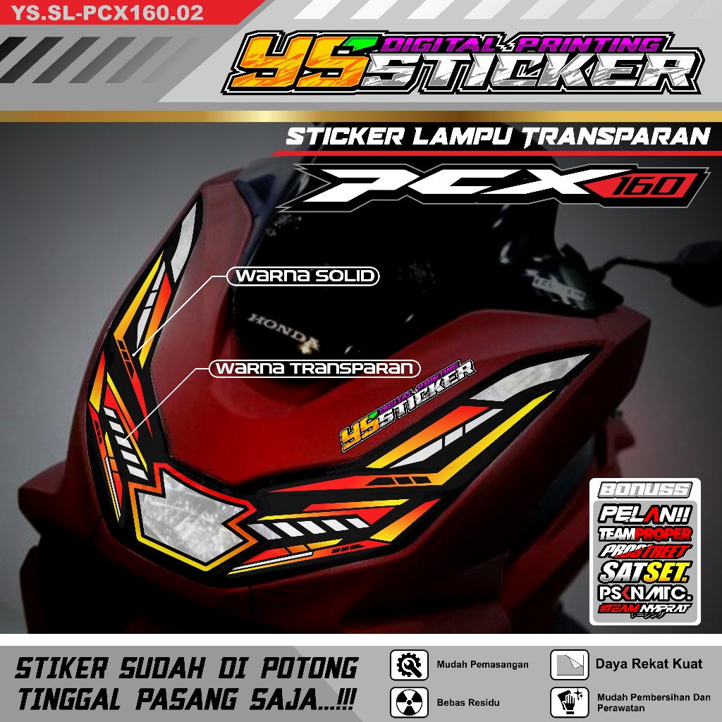 Jual STIKER Alis lampu PCX 160 - variasi lampu alis variasi head lamp ...